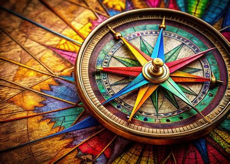 Vintage Compass Rose A Detailed Illustration Of A Nautical Navigation