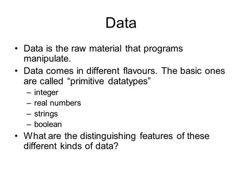 Python Programming Lecture II Data Data Is The Raw Material That