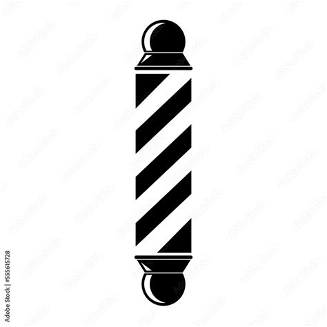 Barber Pole Icon  Illlustration Design The Barbershop Cylinder Lights Turned And Lit