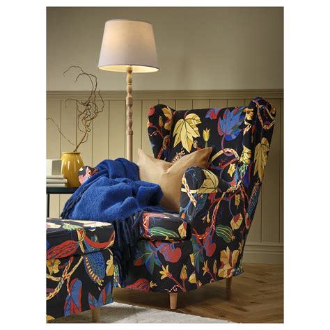 Strandmon Slipcover For Wing Chair Stigsbo Multicolourblack Ikea