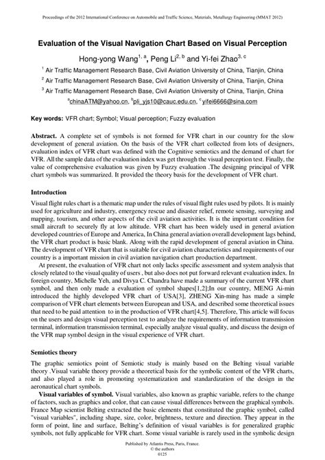 Pdf Evaluation Of The Visual Navigation Chart Based On Visual Perception