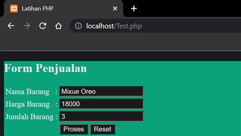 Latihan Membuat Form Pembelian Menggunakan Php Html And Css Willy Zaki