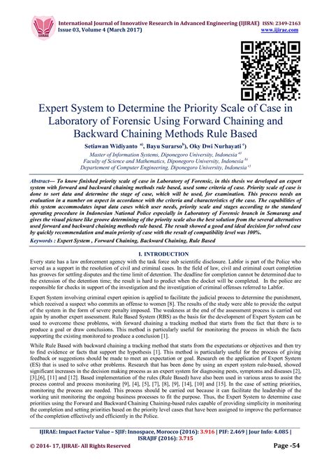 Expert System To Determine The Priority Scale Of Case In Laboratory Of