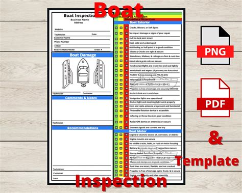 Boat Inspection Report Multi Point Boat Inspection Checklist And