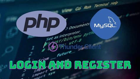 Php Login And Register Using Api Testing Thunder Client Youtube