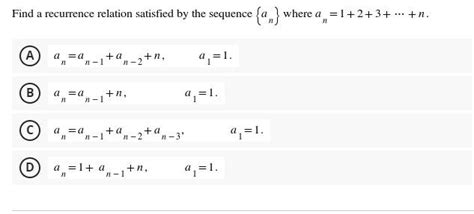 solved find a recurrence relation satisfied by the sequence