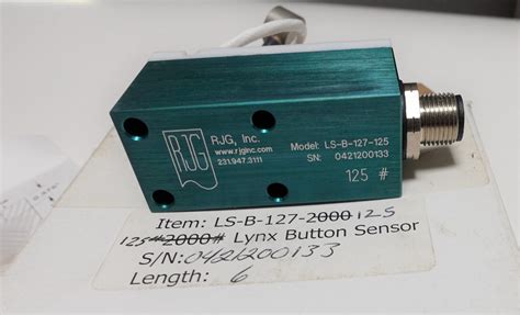 Rjg Lynx Digital Strain Gage 125lb 6 Cable Pressure Button Sensor Ls