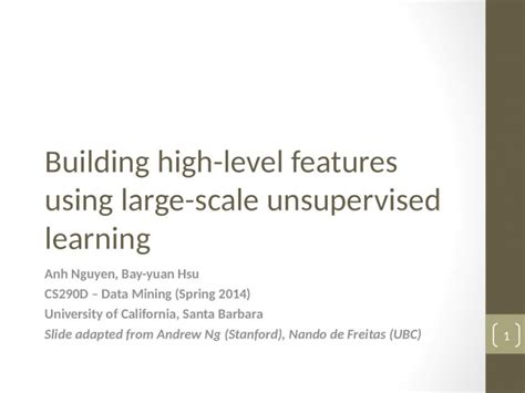 Ppt Building High Level Features Using Large Scale Unsupervised