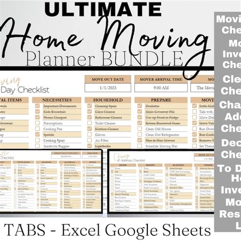 excel spreadsheet moving tracker etsy