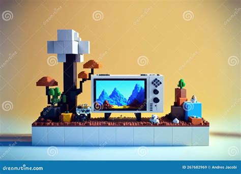 Voxel Art Table Tennis Player Pixel Art Cartoon Illustration