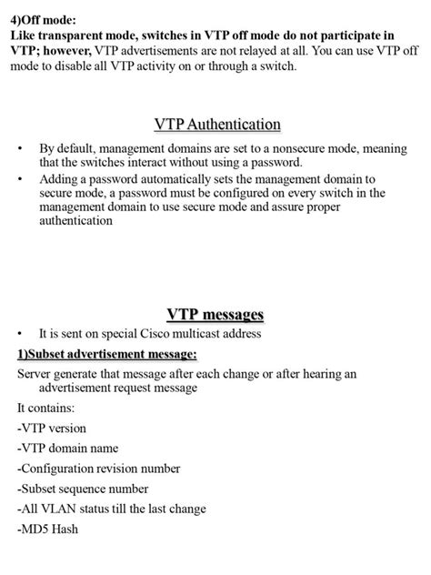 Summary Of Vtp Vlan Trunking Protocol Pdf Connect Techs