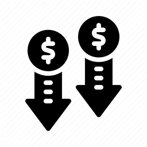 Money Arrow Decrease Cash Coin Banking Dollar Icon Download On