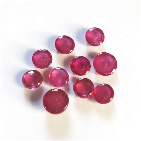 Glass Filled Ruby Round Cabochon Ruby Mm Size Cabochonruby Etsy