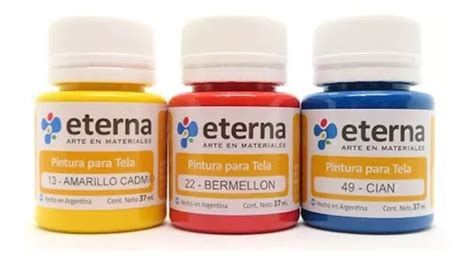 Pintura Para Tela Eterna 37 Ml Varios Colores Pack X12 Unid En Venta En