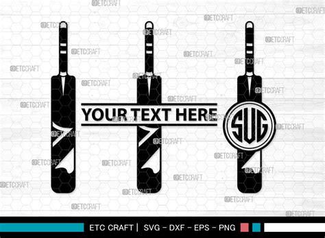 Cricket Bat Svg Monogram Bat Clipart Graphic By Pixel Elites