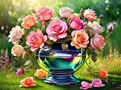 Download Ai Generated Roses Vase Royalty Free Stock Illustration