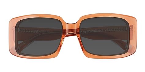 Colby Square Clear Orange Frame Prescription Sunglasses Eyebuydirect