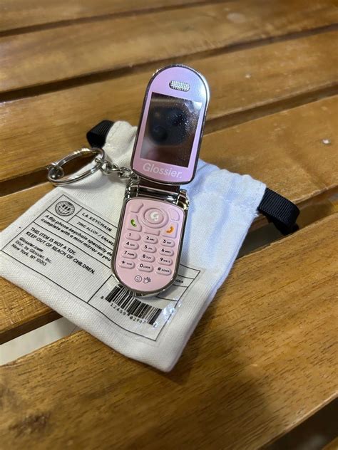 Glossier LA Exclusive Flip Phone Keychain Women S Fashion Watches Accessories Other