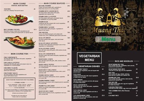 Menu At Muang Thai Pukekohe Restaurant Pukekohe