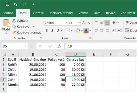 Lekce Tvorba Tabulky V Aplikaci Excel