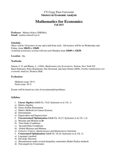 Syllabus Mathematics Pdf