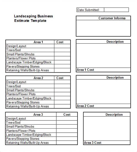 12 Landscaping Estimate Templates Doc Pdf Excel