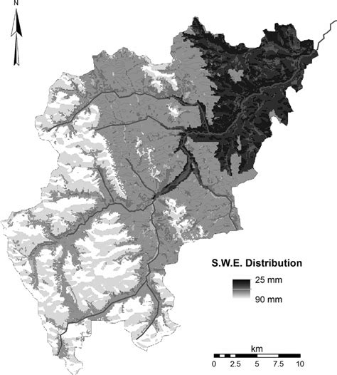 Spatial Distribution Of Estimated Swe Across Watershed Download Scientific Diagram
