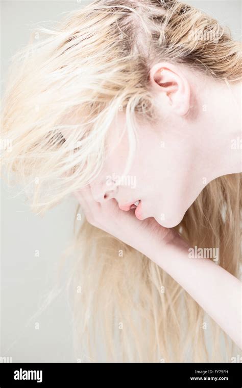 Female Face Profile Looking Down