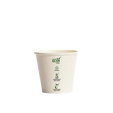 8oz Single Wall Truly Eco Cup White Pinnacle Packaging