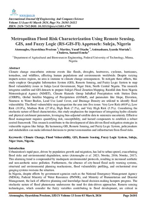 Pdf Metropolitan Flood Risk Characterization Using Remote Sensing