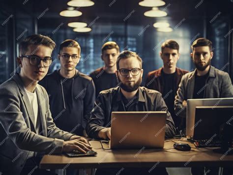 Photo Team Of Programmers Premium Ai Generated Image