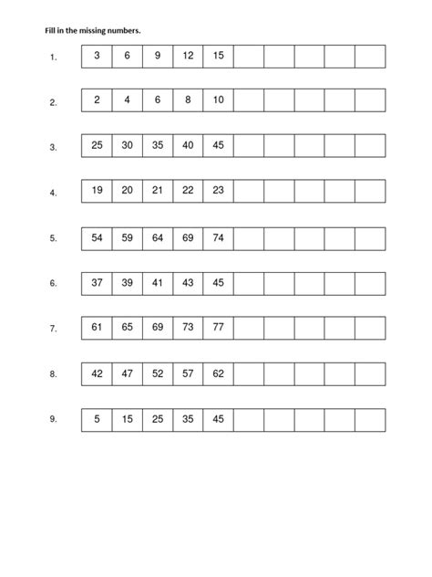 Number Pattern Pdf
