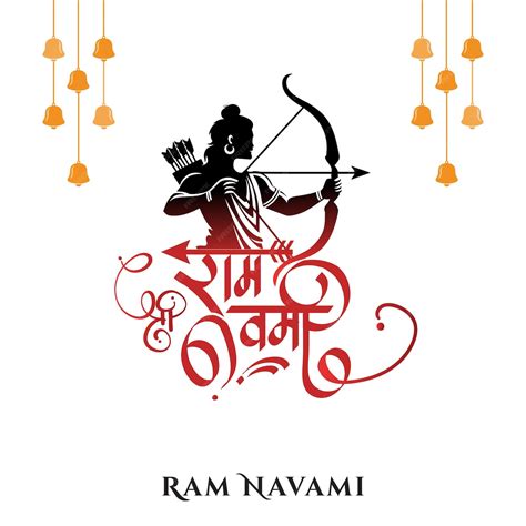 Premium Vector Shree Ram Navami Festival Greeting With Hindi