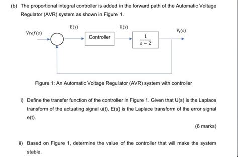 Solved B The Proportional Integral Controller Is Added In