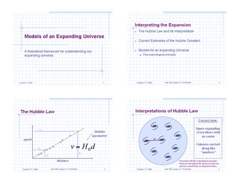 Models Of An Expanding Universe Introduction To Cosmology Astr 350