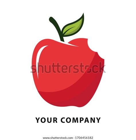 Red Apple Bite Logo Design Concept Stock Vector Royalty Free