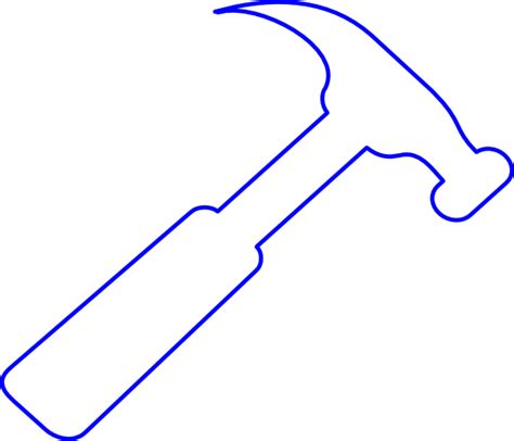 Blue Outline Hammer Clip Art At Vector Clip Art Online