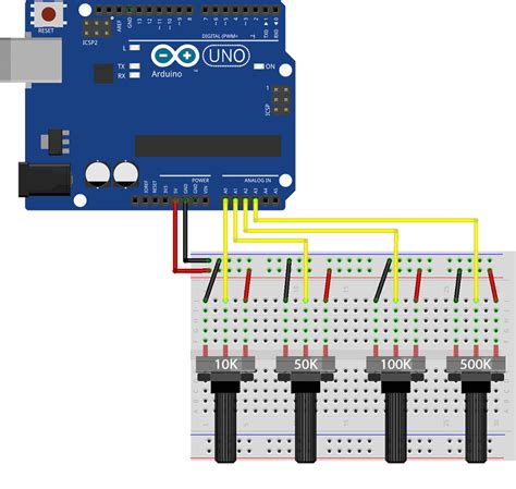 potentiometer perintang sebagai analog input arduino matgyver