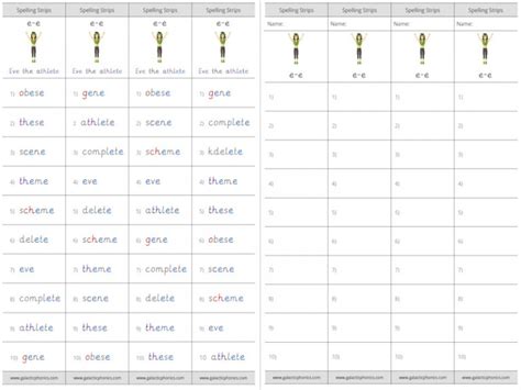 Ee Split Digraph Phonics Worksheets And Games Galactic Phonics