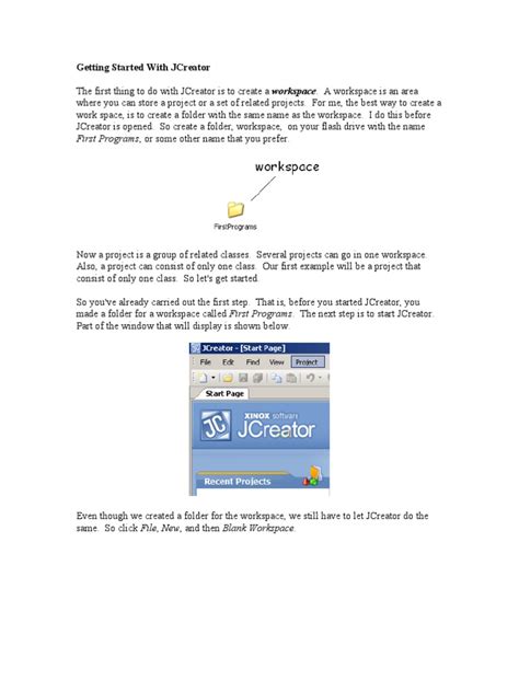 Getting Started With Jcreator First Programs Or Some Other Name That You Prefer Pdf
