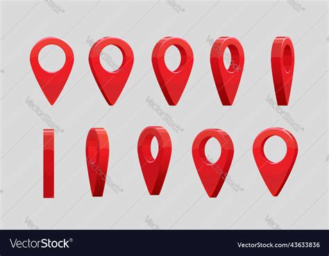3d Locator Pin Animated Game Or Travel Map Sprite Vector Image