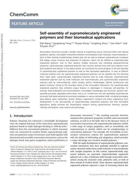 Pdf Cheminform Abstract Self Assembly Of Supramolecularly Engineered