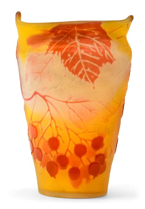 Lot Émile Gallé Cameo Glass Berries Vase