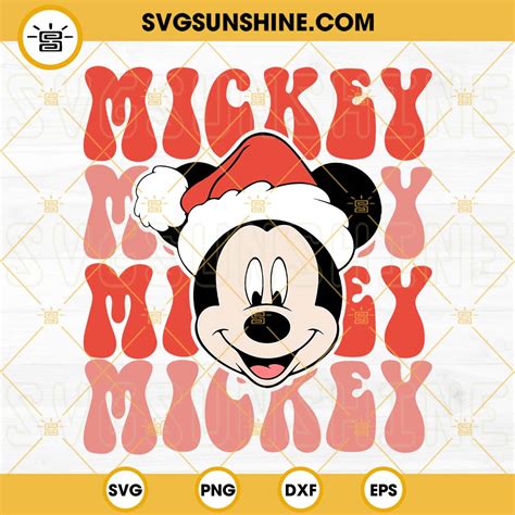 Retro Santa Mickey Svg Christmas Svg Retro Christmas Svg Mickey