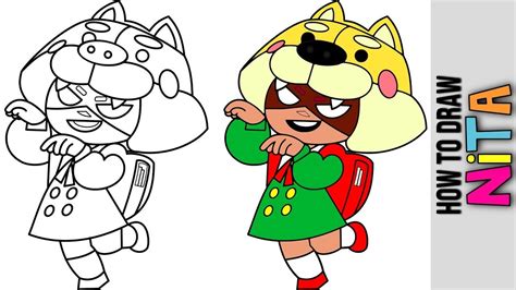 How To Draw Shiba Nita From Brawl Stars ️ New Shiba Nita Skin ️ Brawler