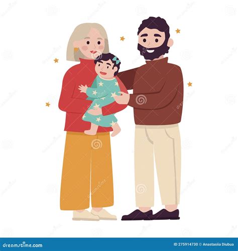Happy Mother Her Three Sons Stock Illustrations Happy Mother Her Three Sons Stock