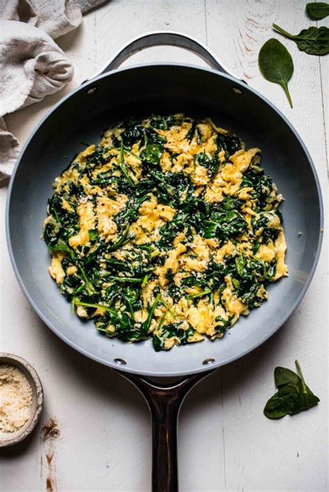 Spinach Scrambled Eggs Healthy Breakfast Recipe