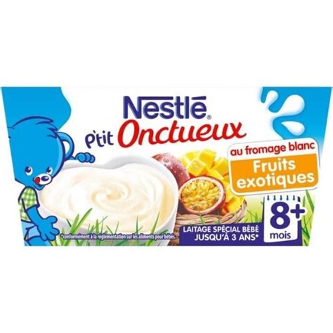Nestlé Ptit Onctueux au Fromage Blanc Fruits Exotiques mois par pots de g lot de