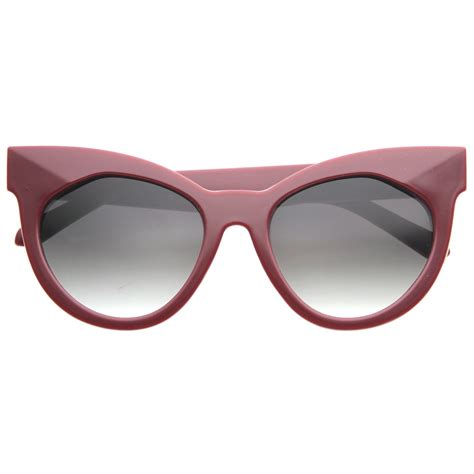 Oversize Modern Bold Flat Lens Cat Eye Sunglasses Zerouv