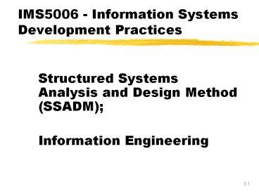 Ppt Structured Systems Analysis And Design Method Ssadm Powerpoint Presentation Free To View